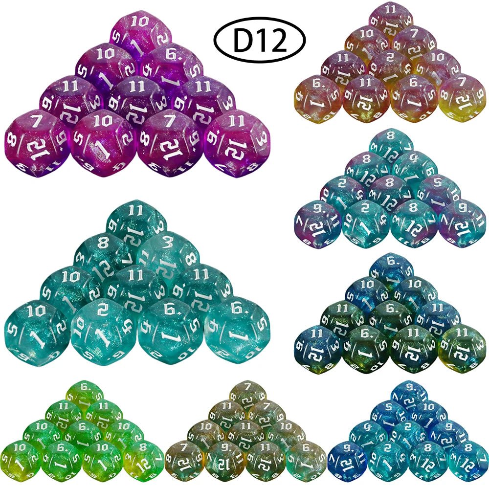 10pc 12-Sided Polyhedral Dice Set - Combat Miniatures