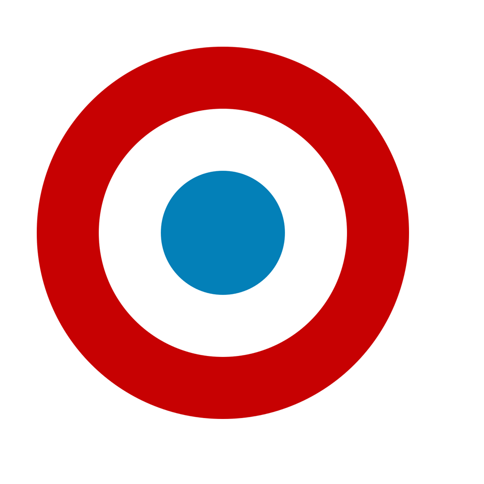 3.5 Round French Airforce Roundel Combat Label - Combat Miniatures