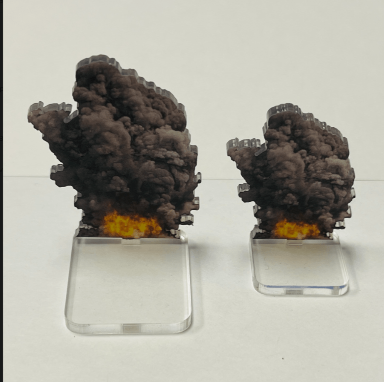 Printed Smoke Damage Marker (x5) - Combat Miniatures