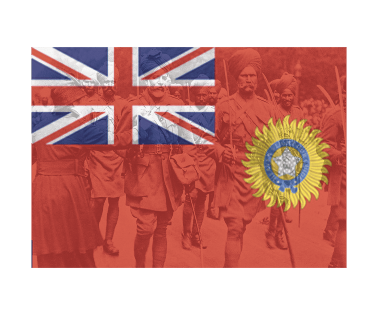 Union Jack with Star of India National Flag with Image Combat Label ...