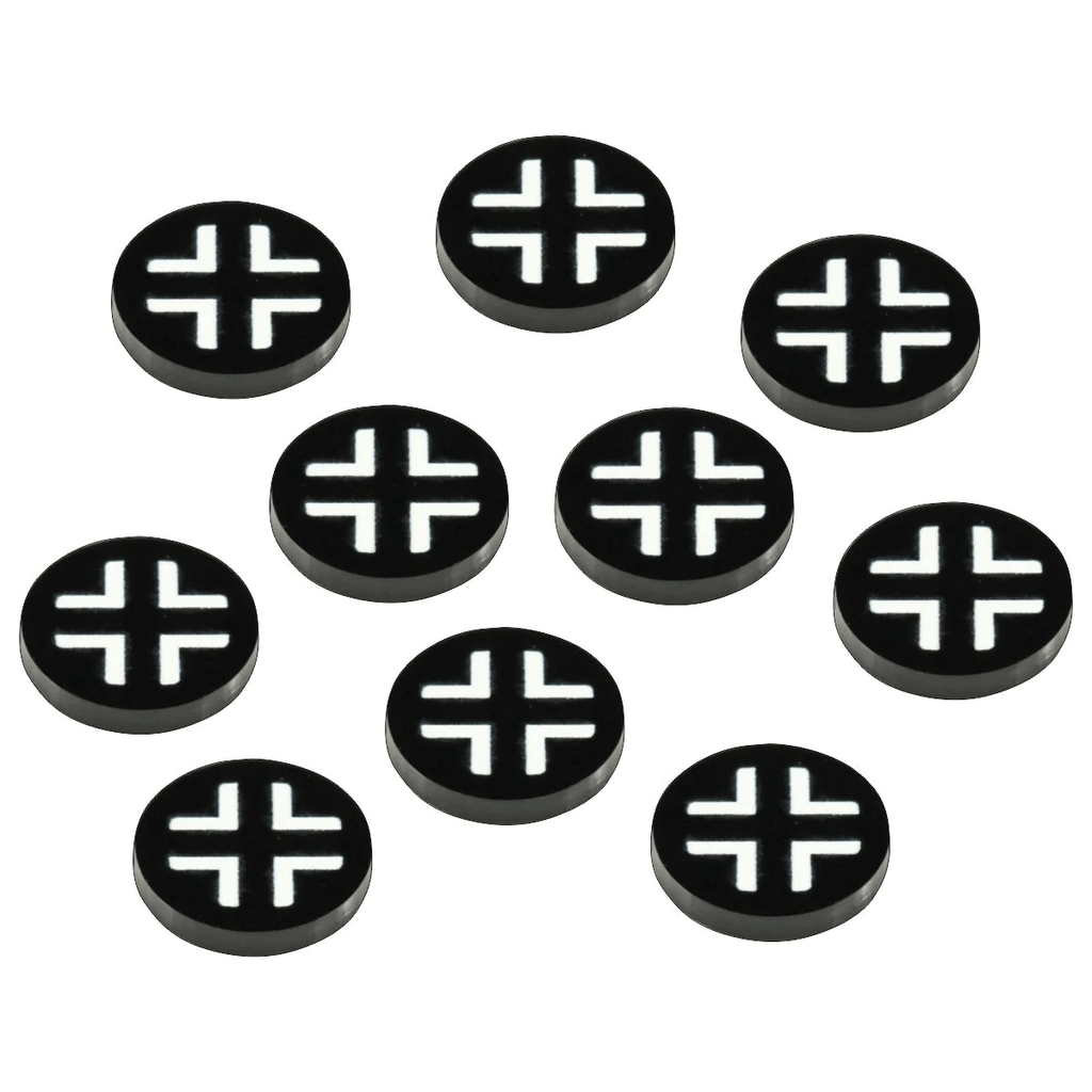 WWII Acrylic Faction Roundels, German National Cross in White on Black ...