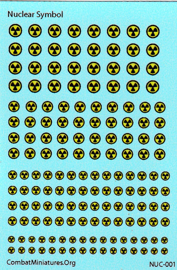 Nuclear Symbol Water Slide Decals – Combat Miniatures