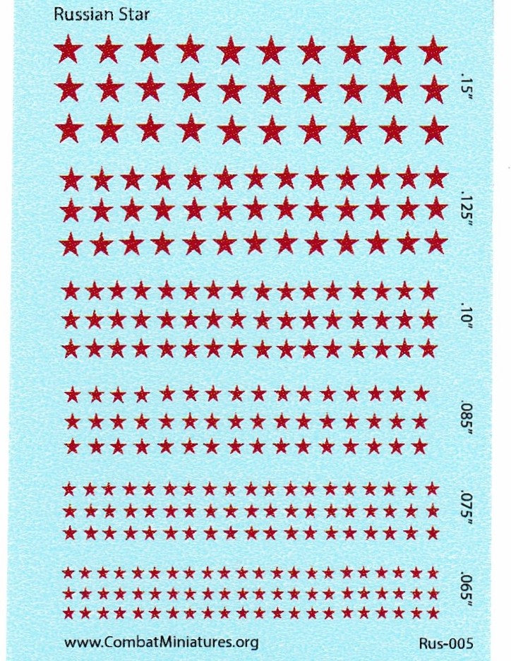 1/300 1/600 WW2 Russian Star Water Slide Decals – Combat Miniatures